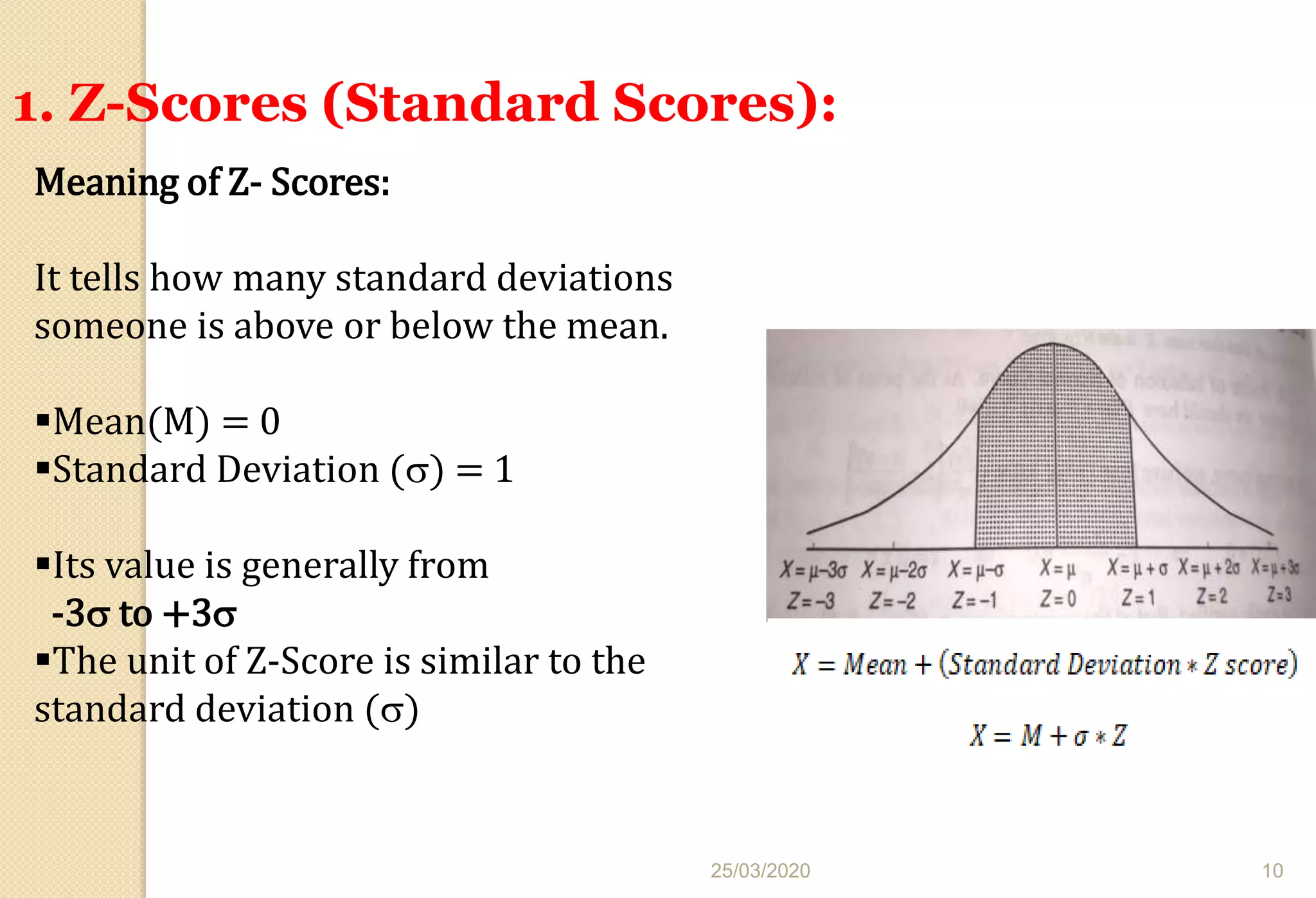 Scaling Z-scores T-scores C-scores | PPTX