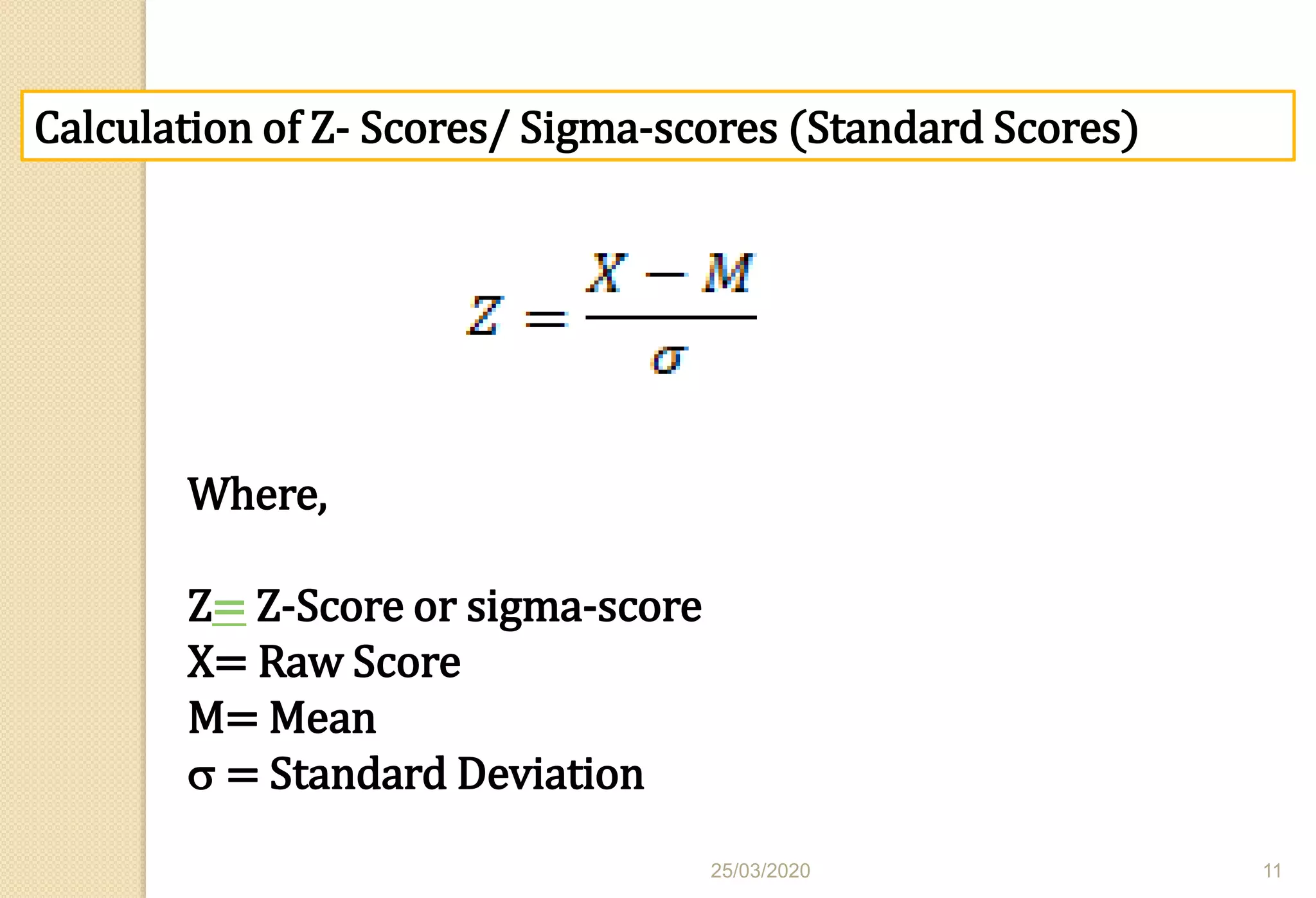 Scaling Z-scores T-scores C-scores | PPTX