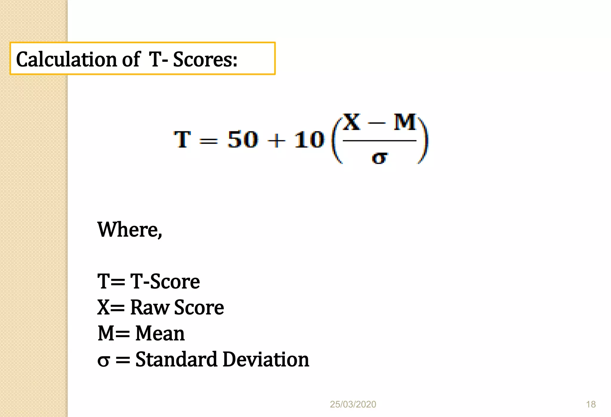 Scaling Z-scores T-scores C-scores | PPTX
