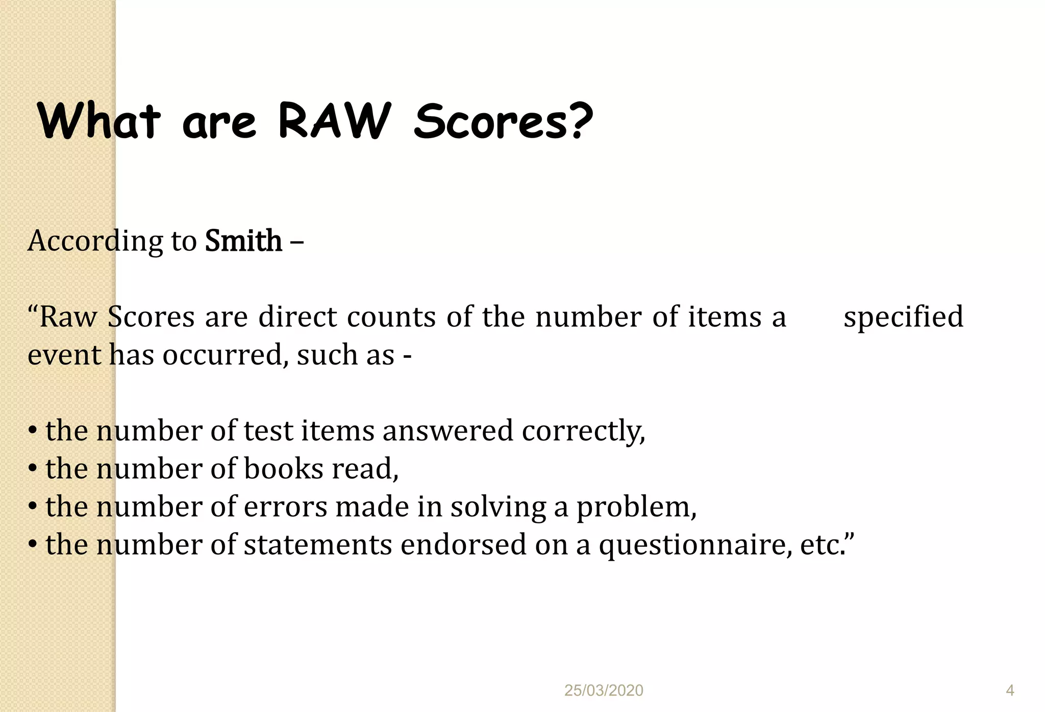 Scaling Z-scores T-scores C-scores | PPTX