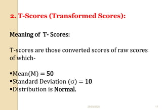Scaling Z-scores T-scores C-scores | PPTX