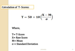 Scaling Z-scores T-scores C-scores | PPTX