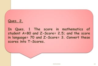 Scaling Z-scores T-scores C-scores | PPTX
