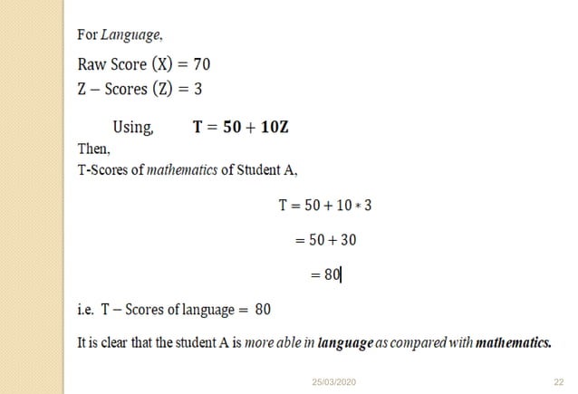 Scaling Z-scores T-scores C-scores | PPTX