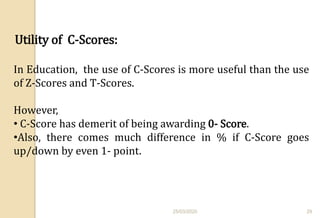 Scaling Z-scores T-scores C-scores | PPTX