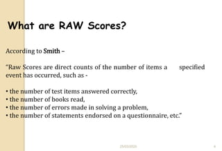Scaling Z-scores T-scores C-scores | PPTX