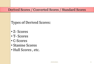 Scaling Z-scores T-scores C-scores | PPTX