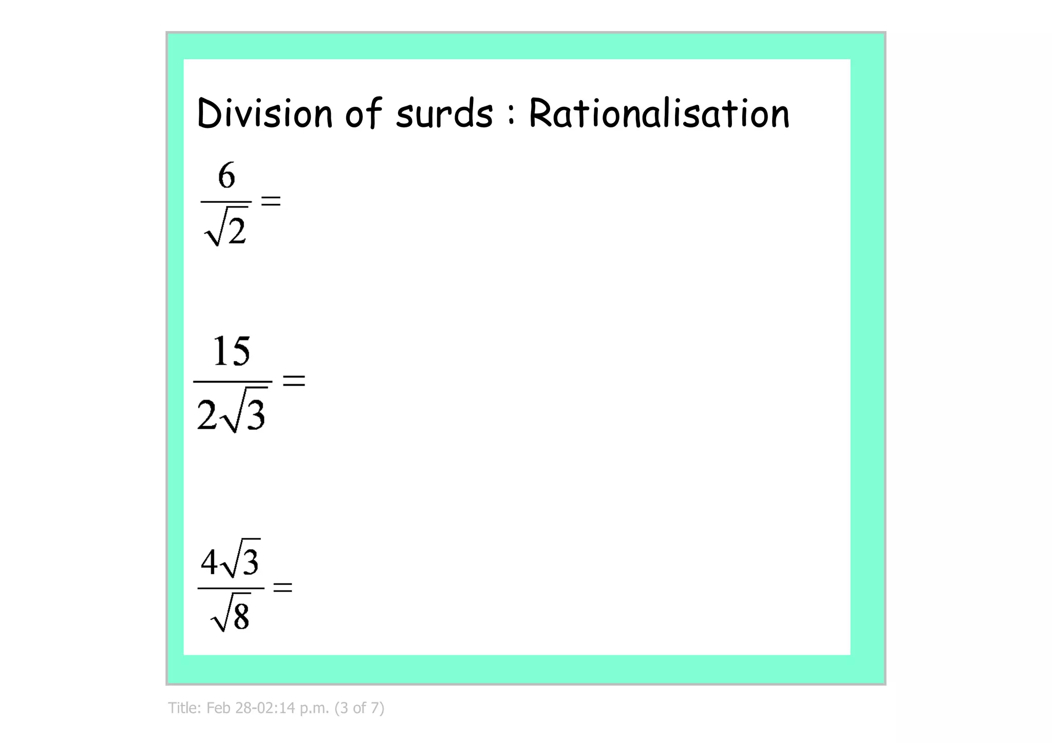 Surds+2+rationalization | PDF