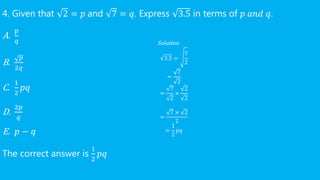 Surds revision card | PPTX