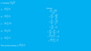 Surds revision card | PPTX