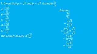 Surds revision card | PPTX