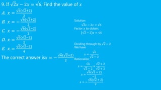 Surds revision card | PPTX