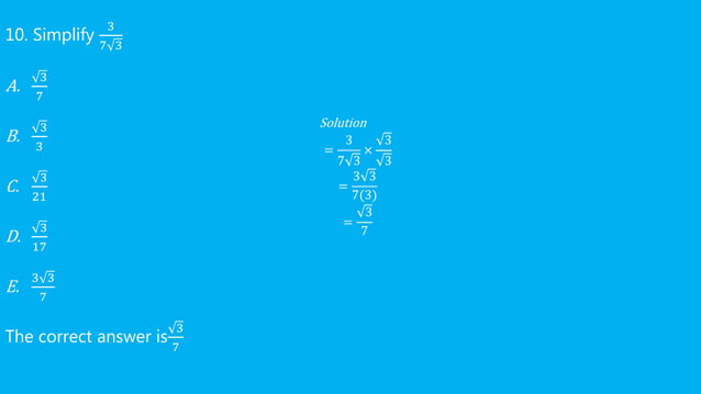 Surds revision card | PPTX