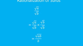 Surds revision card | PPTX