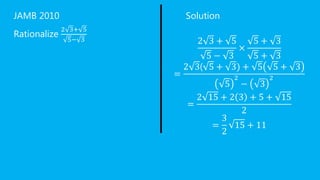 Surds revision card | PPTX