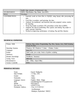 Sureh hadoop 3 years t | DOCX