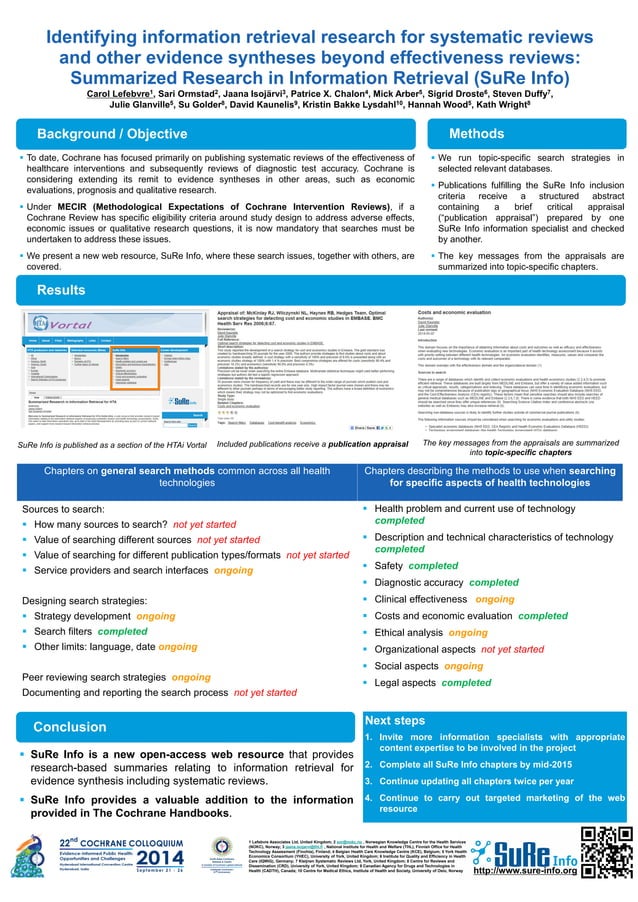 Identifying information retrieval research for systematic reviews and ...