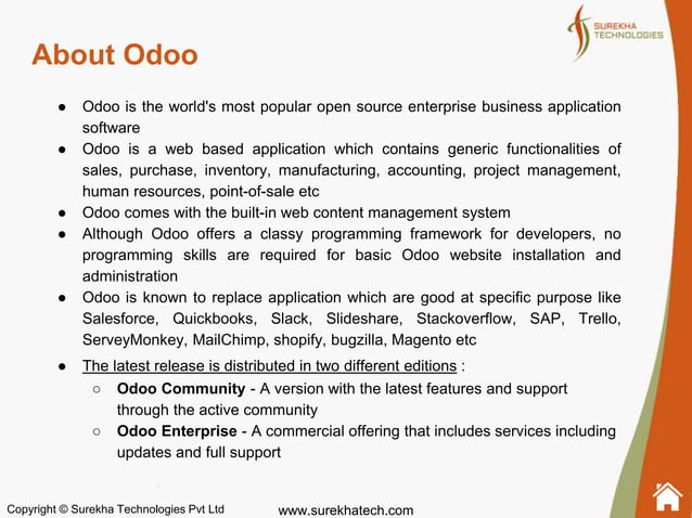 Odoo Practice By Surekha Technologies | PPTX
