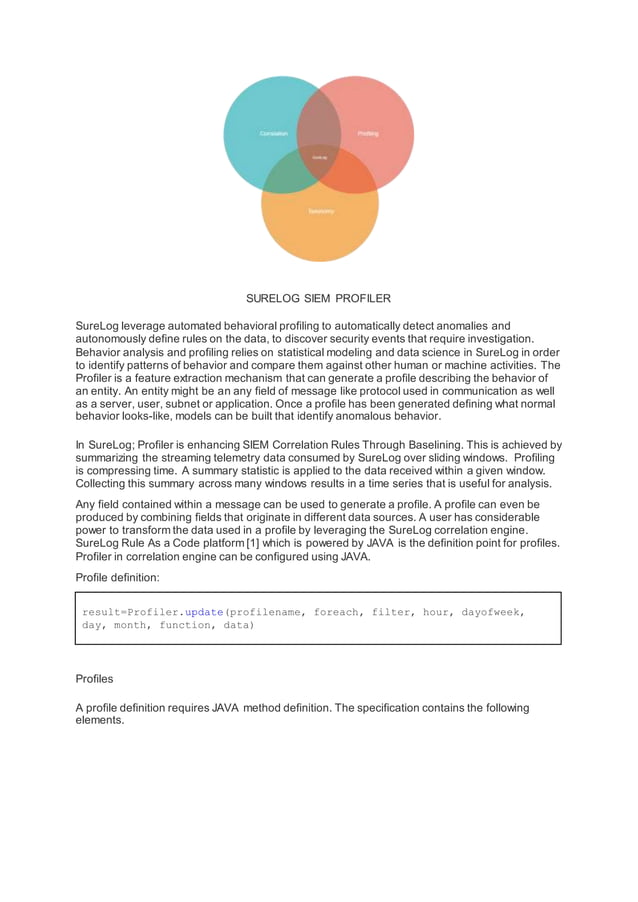 SureLog SIEM Profiler | PDF