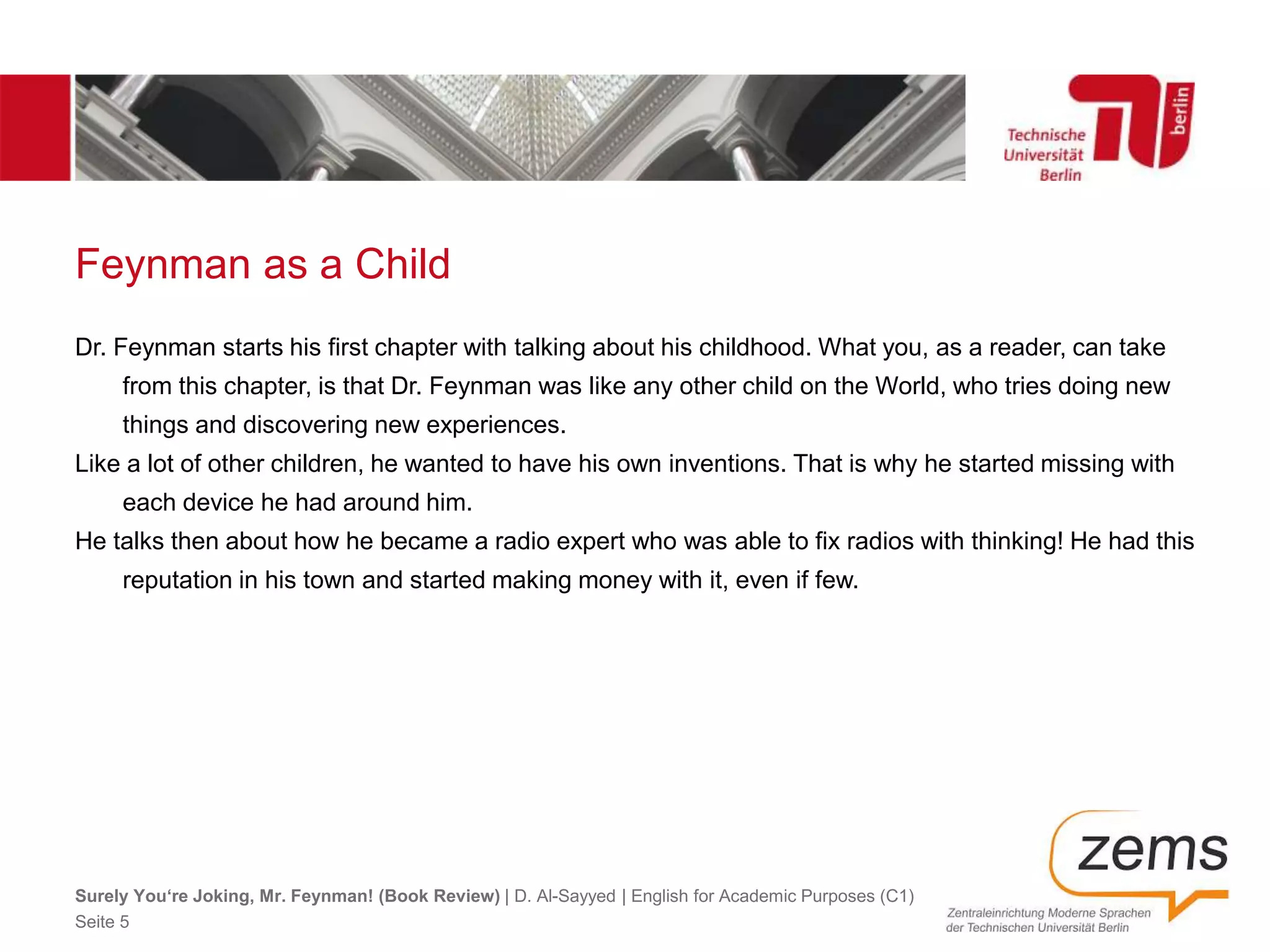 Surely you‘re joking, mr feynman! | PPTX