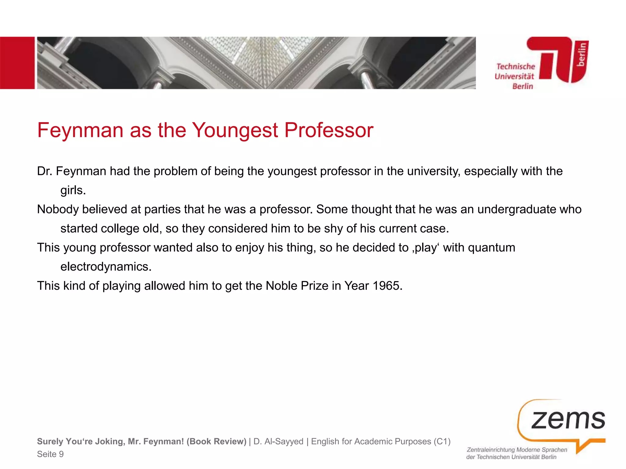 Surely you‘re joking, mr feynman! | PPTX