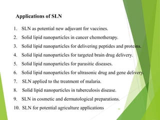 Solid Lipid Nanopaticles | PPTX