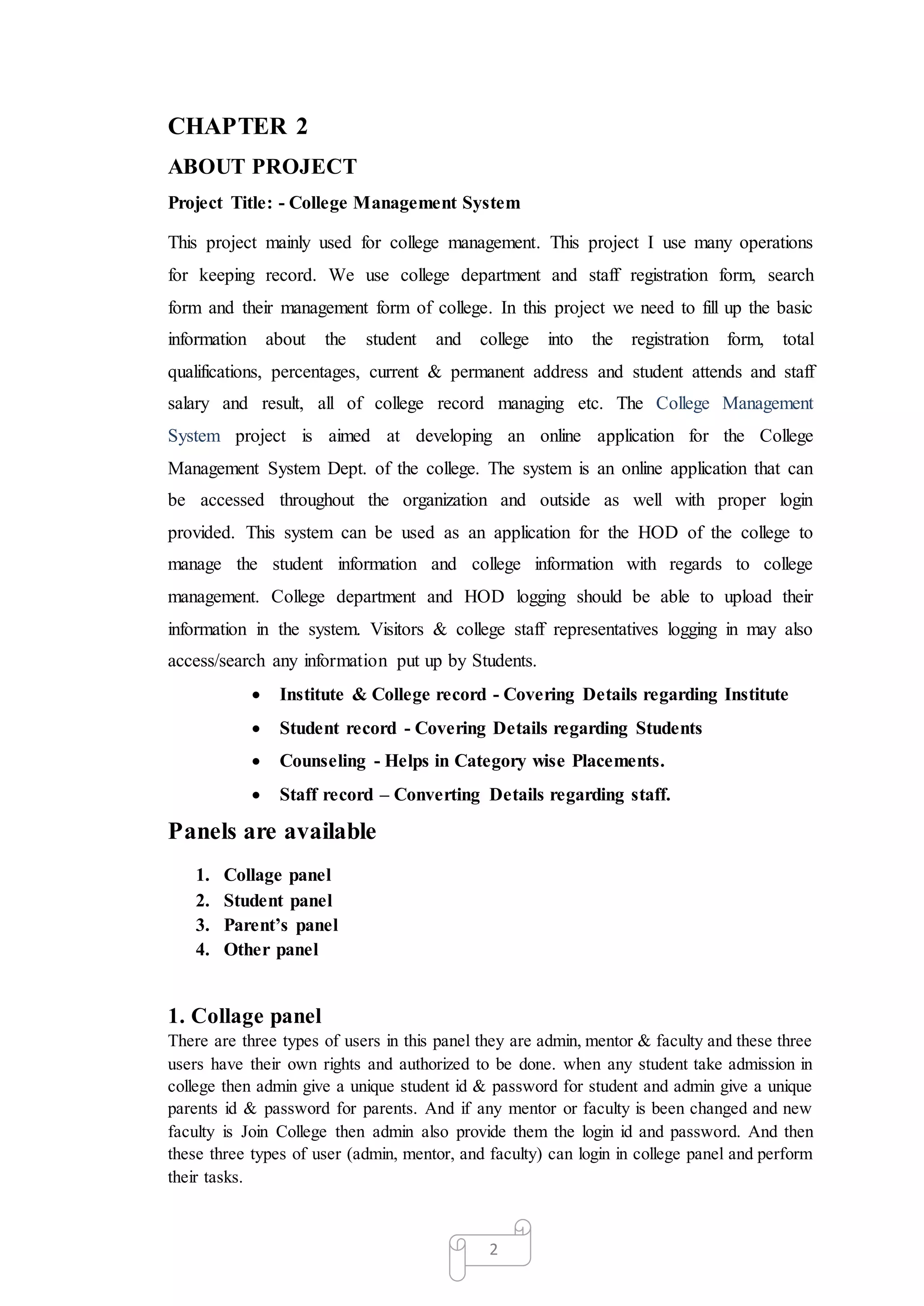 College Management System project srs 2015 | DOCX