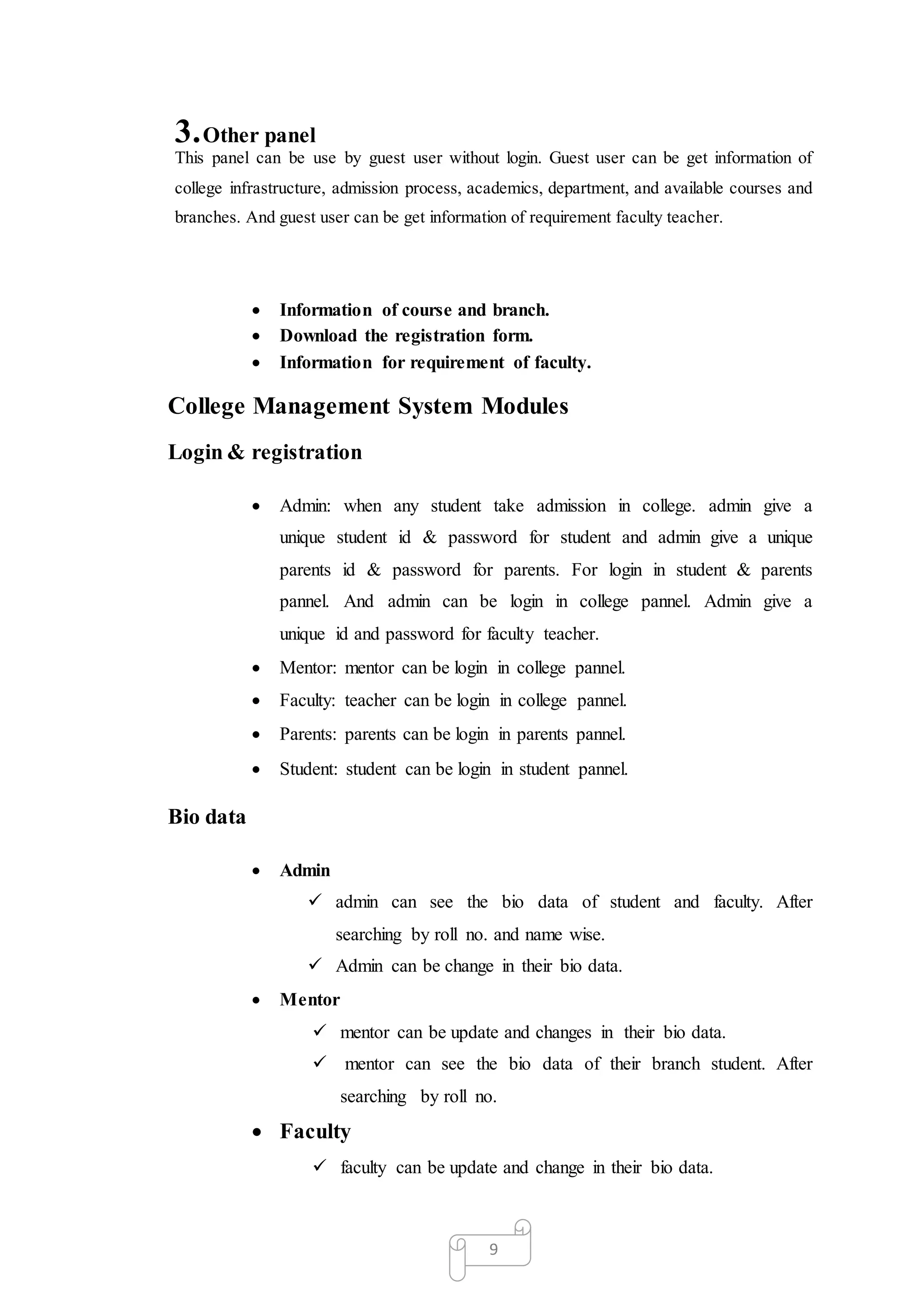 College Management System project srs 2015 | DOCX