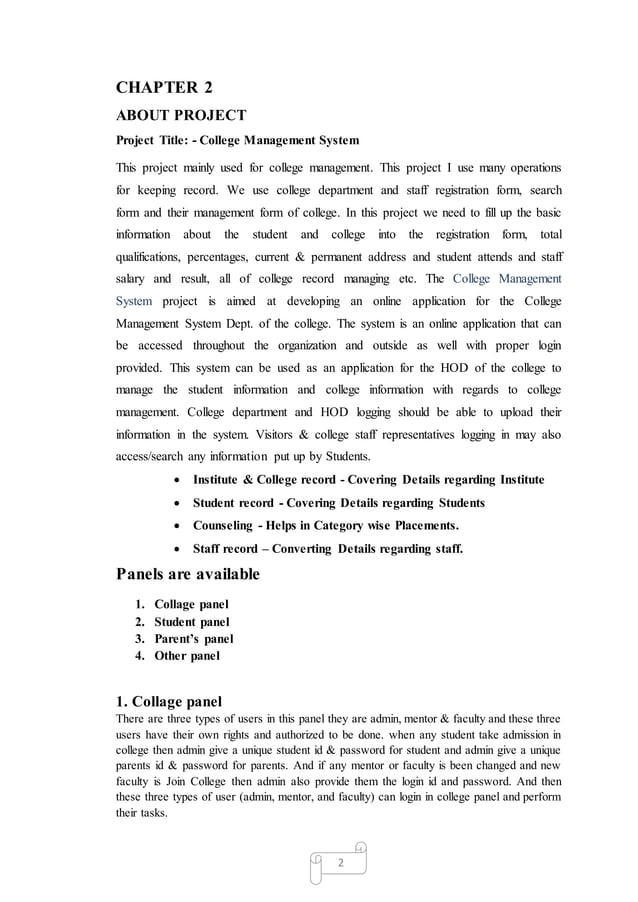 College Management System project srs 2015 | DOCX