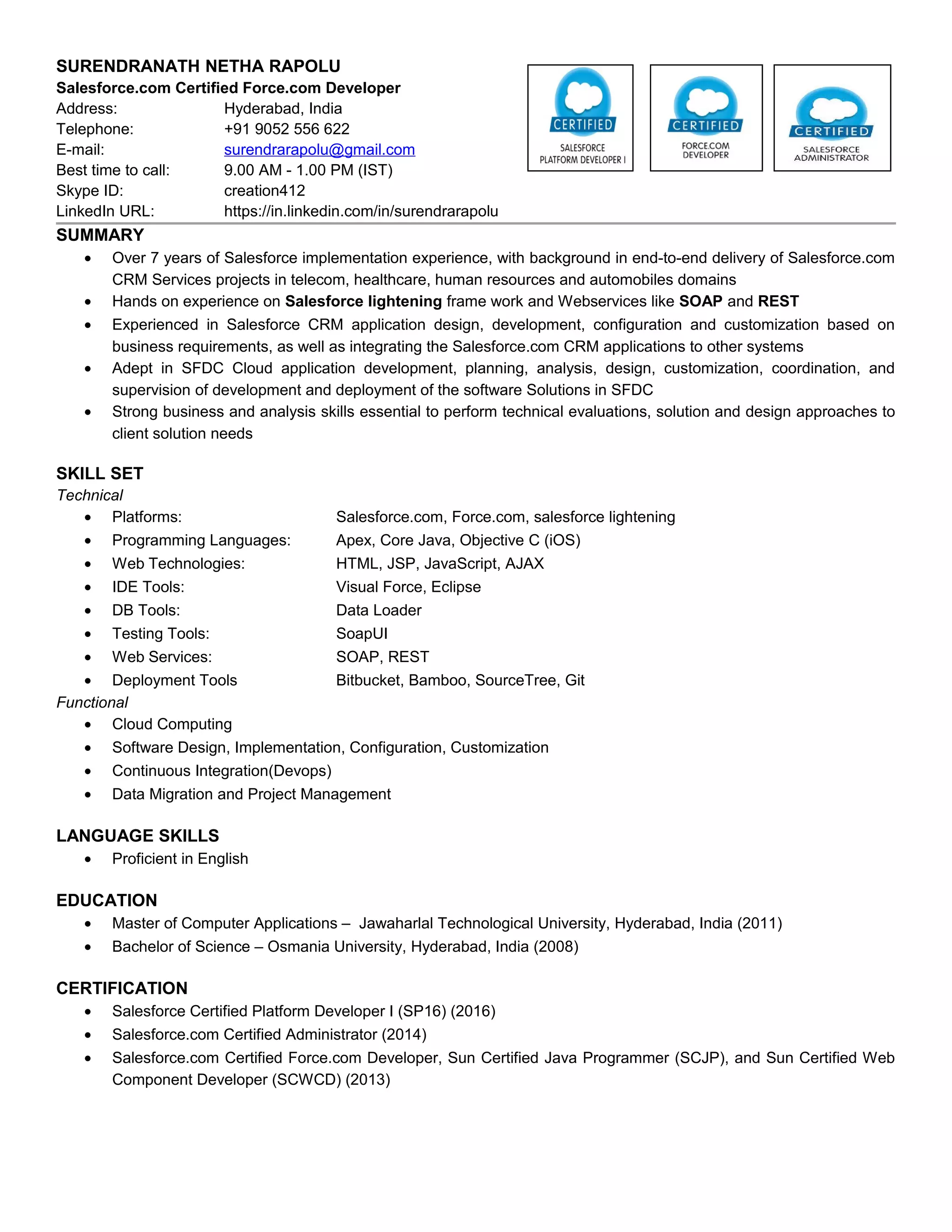 Surendranath rapolu salesforce_consultant - _7+_cv | DOC