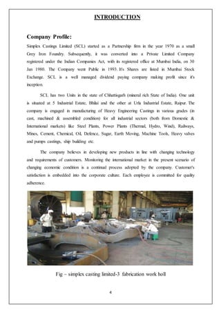 VOCATIONAL TRAINING REPORT OF SIMPLE CASTING LIMITED | DOCX