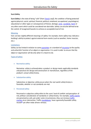 what is sure safety? | DOCX