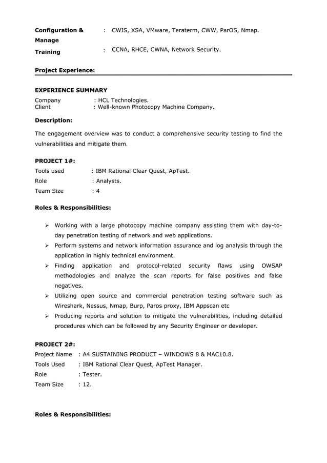 Suresh 2.8yrs hcl | DOC | Operating Systems | Computer Software and Applications