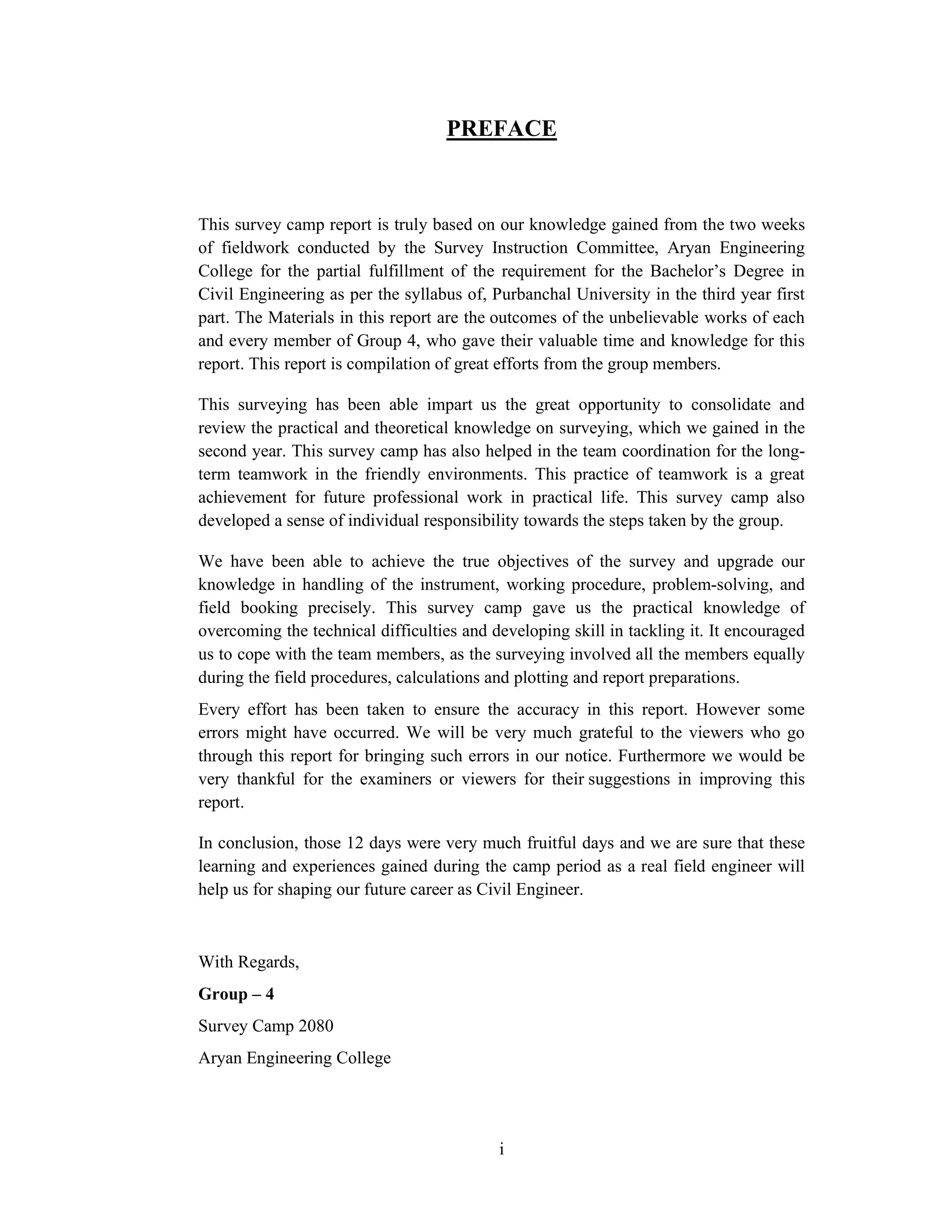 Survey Camp Report (Mars Nepal Engineering Survey Camp) | PDF