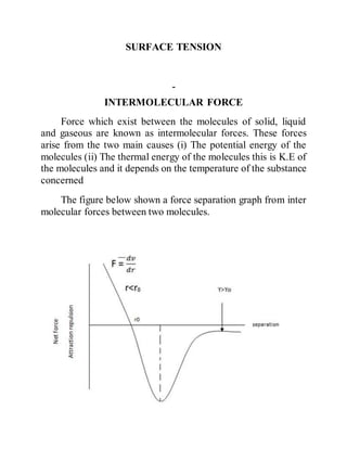 SURFACE TENSION | PDF