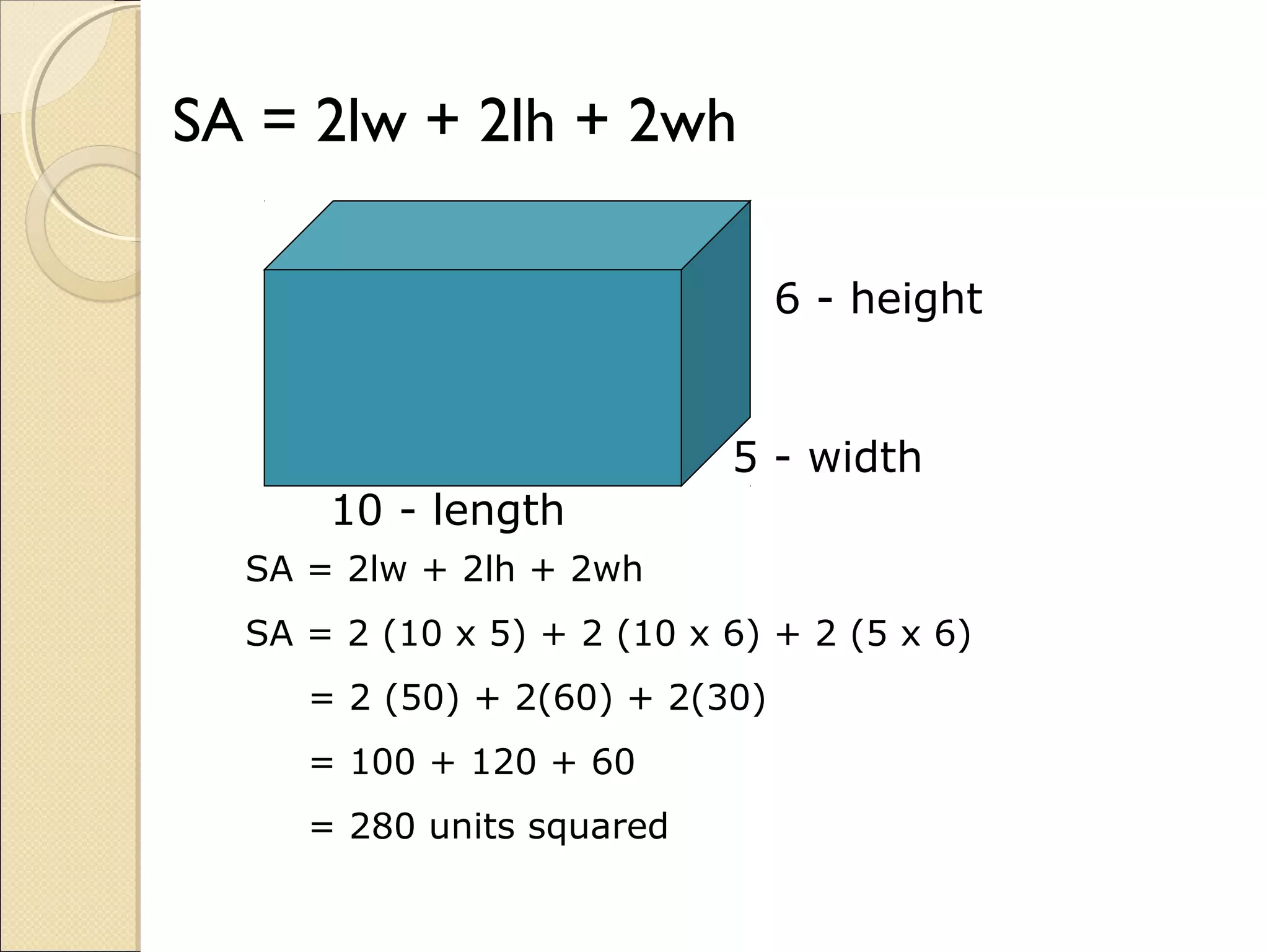 Surface Area and Volume | PPT
