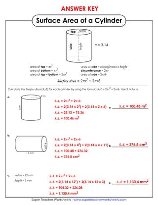 Cylinder Surface Area