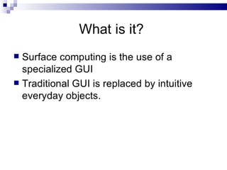 Surface Computing | PPT