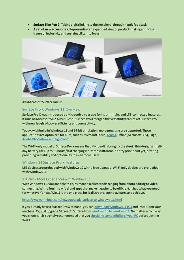 surface pro x windows 11 | DOCX | Laptops | Computing