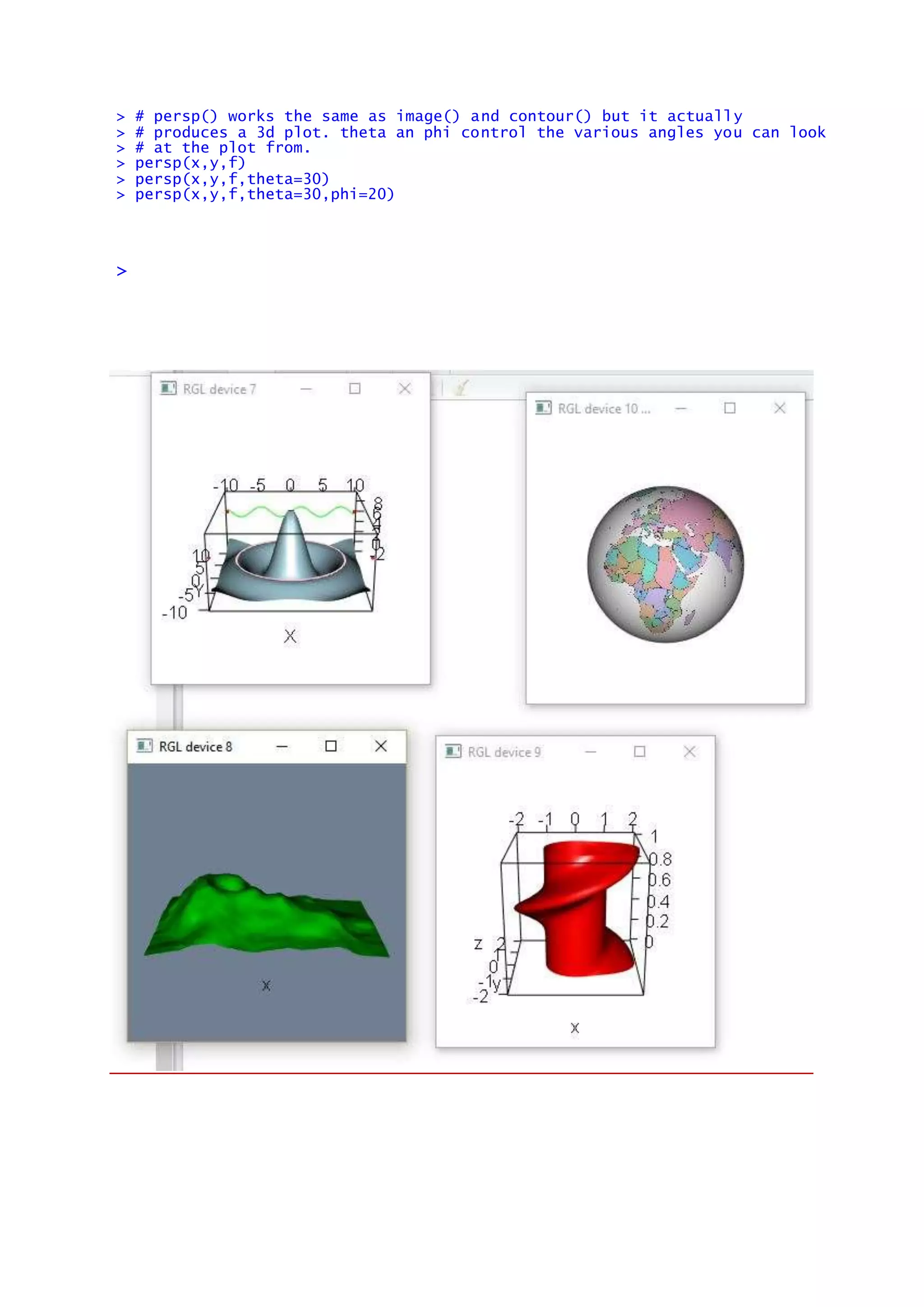 Surface3d in R and rgl package. | DOCX