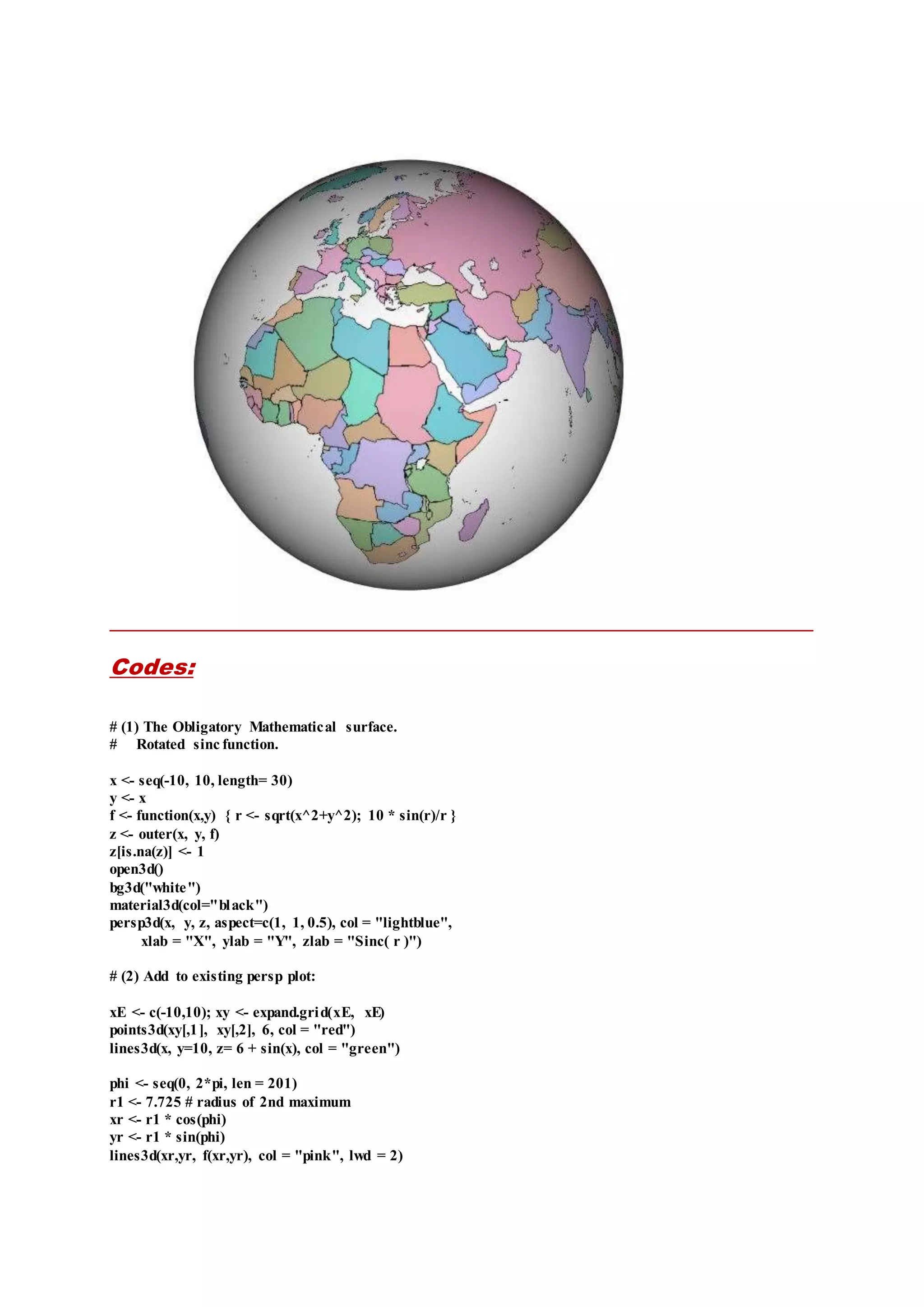 Surface3d in R and rgl package. | DOCX