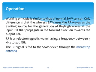 Surface acoustic wave based wireless mems actuators | PPTX | Physics ...