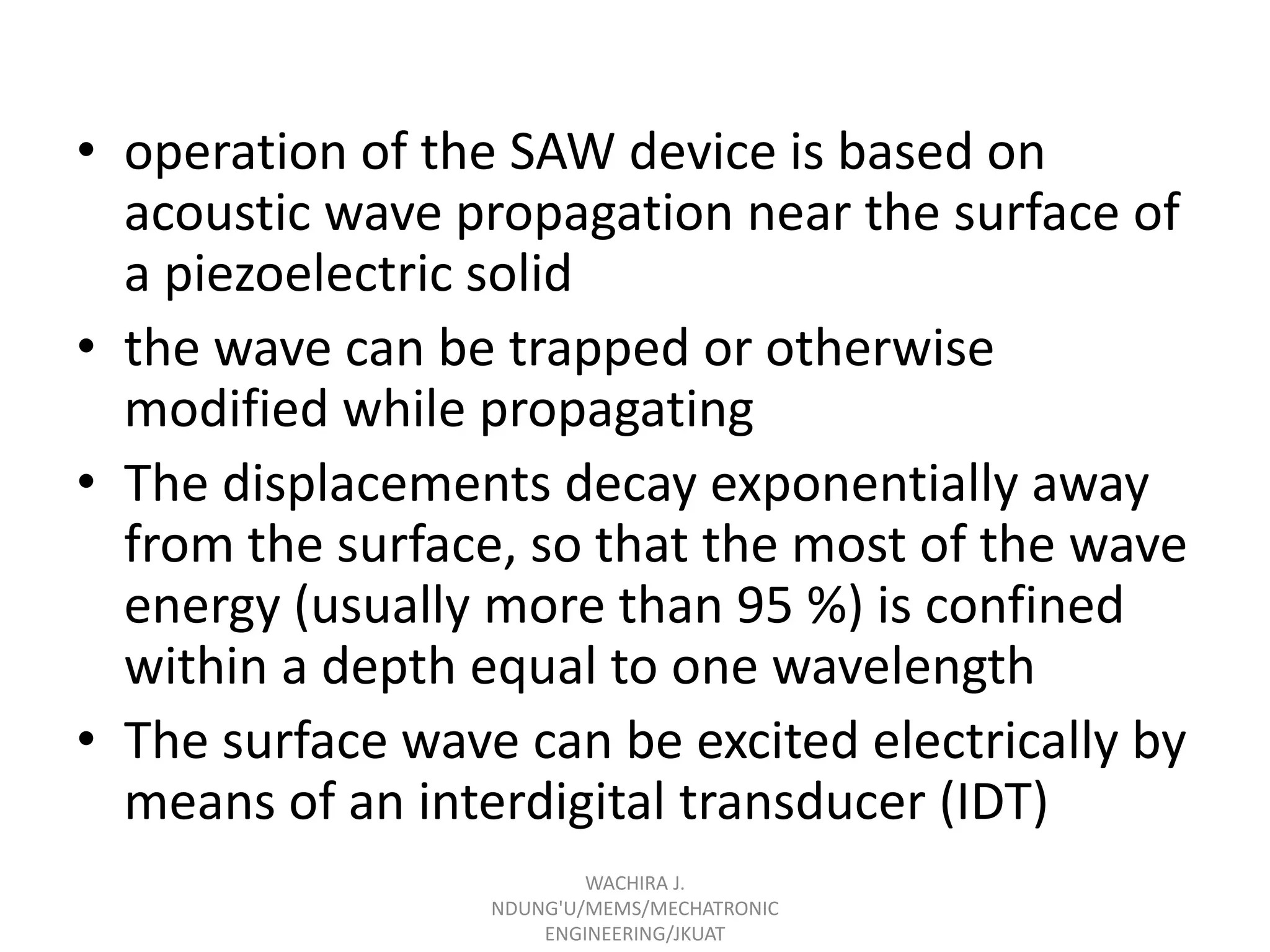 Surface acoustic waves | PPTX