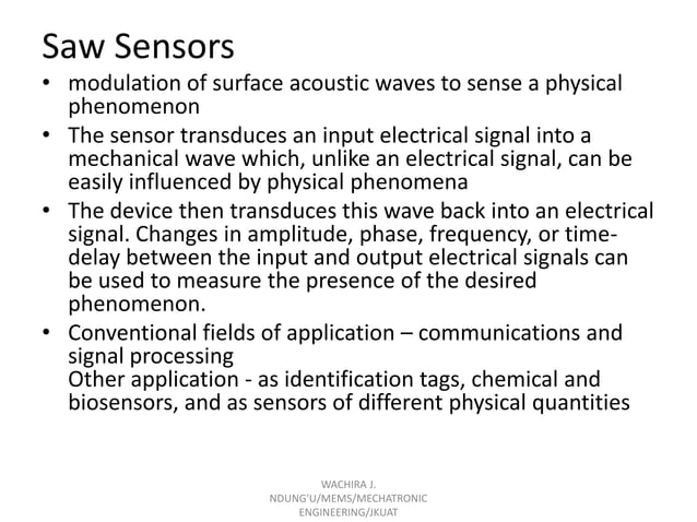 Surface acoustic waves | PPTX | Chemistry | Science