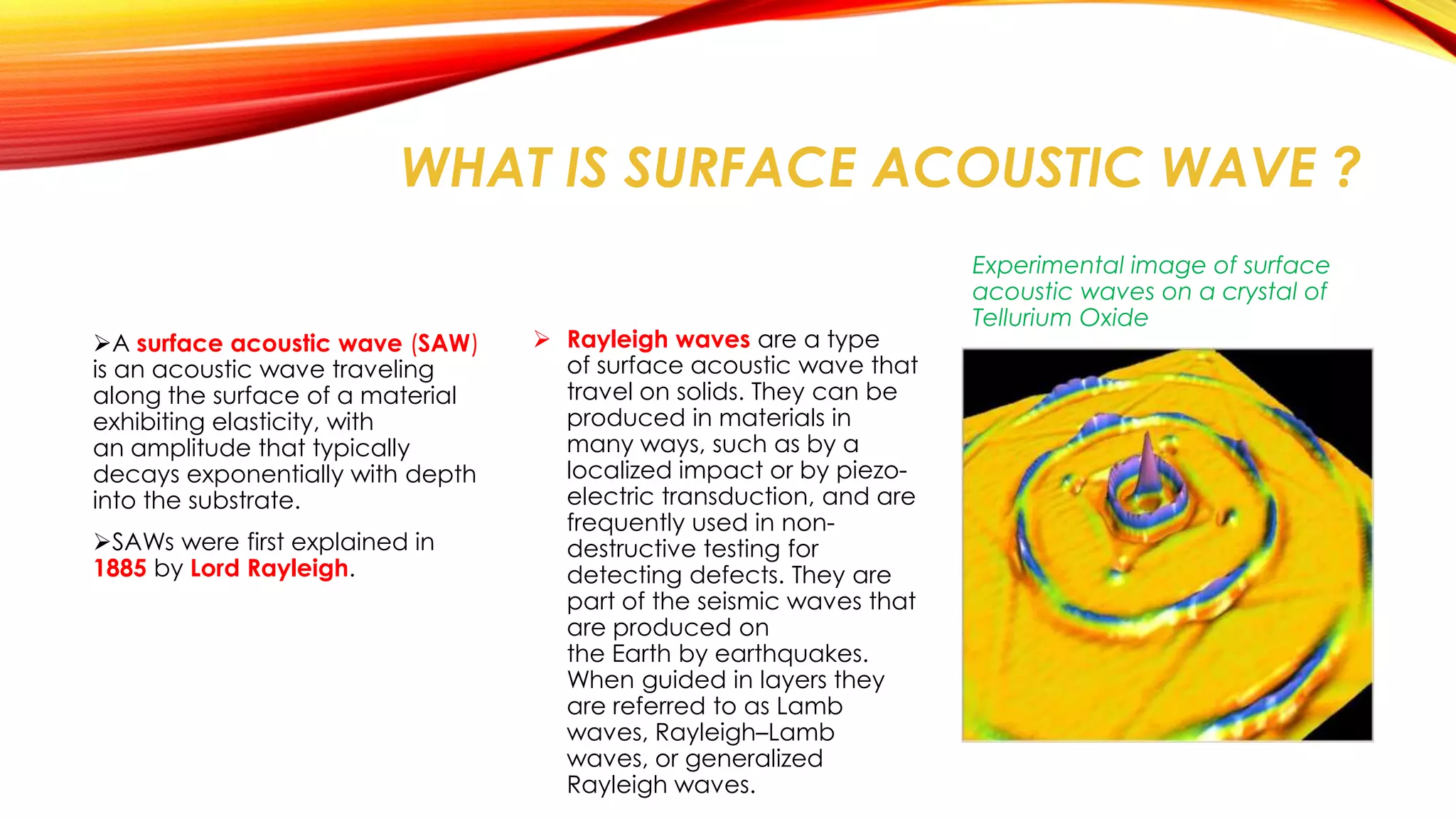 Surface acoustic wave (saw) radio transponders | PPTX