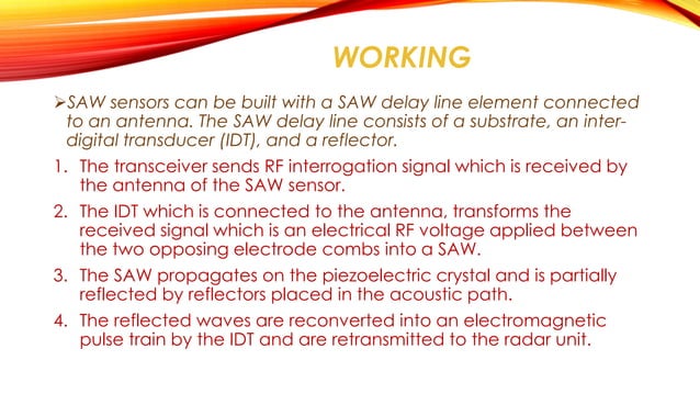 Surface acoustic wave (saw) radio transponders | PPTX