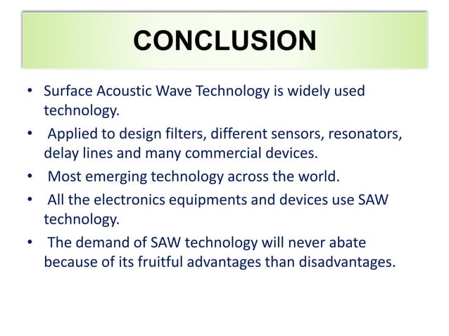 Surface acoustic wave technology | PPTX