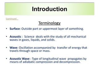Surface acoustic wave technology | PPTX