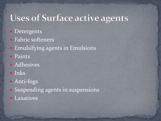 Surface active agents | PPTX