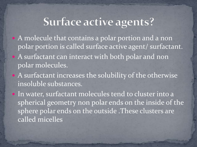 Surface active agents | PPTX